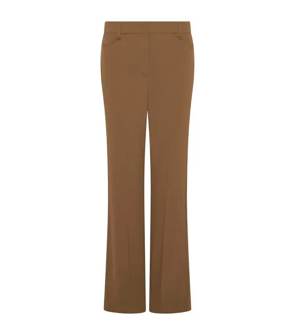 Marella Satin Flared Trousers - Brown
