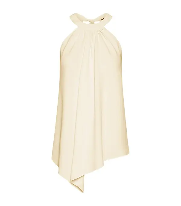 Marella Satin Asymmetrical Top - White
