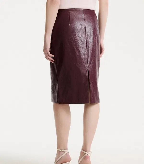 Marella Aged-effect Mini Skirt - Burgundy