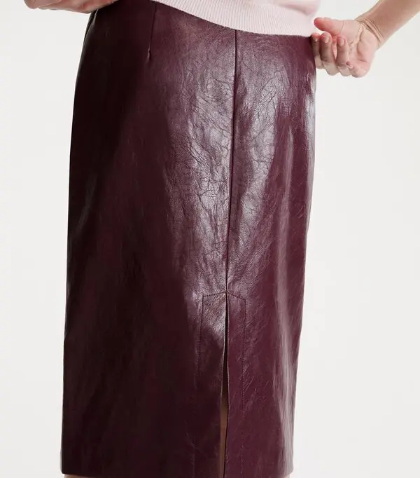 Marella Aged-effect Mini Skirt - Burgundy