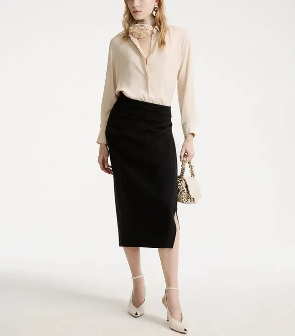 Marella Crepe De Chine Flower-detail Shirt - Beige