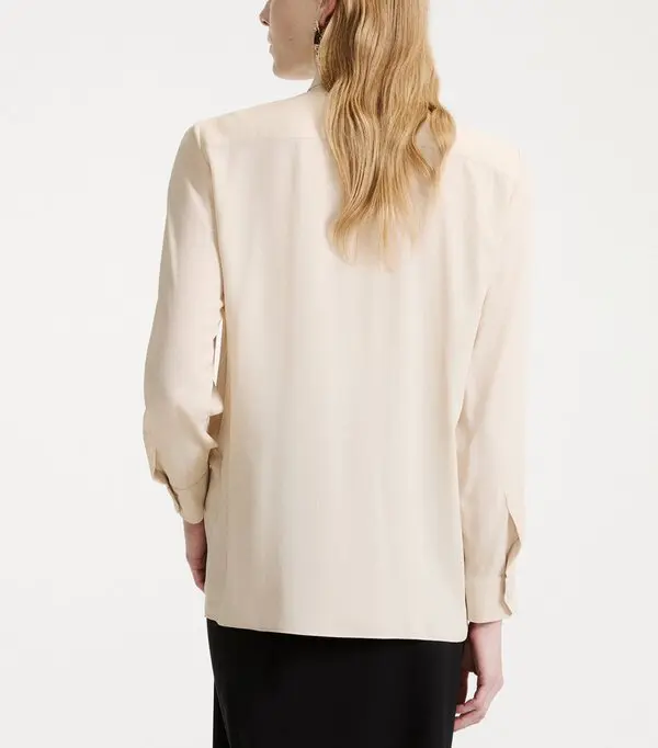 Marella Crepe De Chine Flower-detail Shirt - Beige