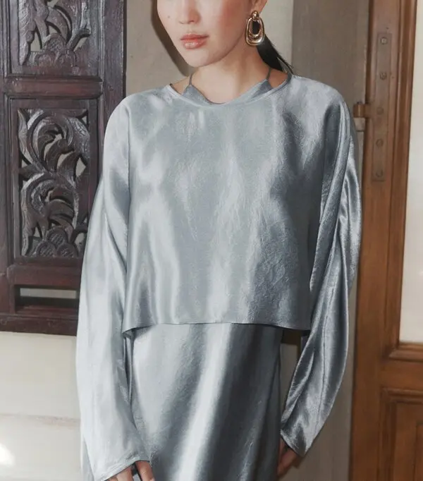 Marella Satin Cropped Blouse
