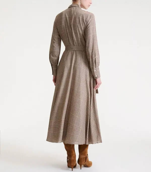 Marella Check Maxi Shirt Dress