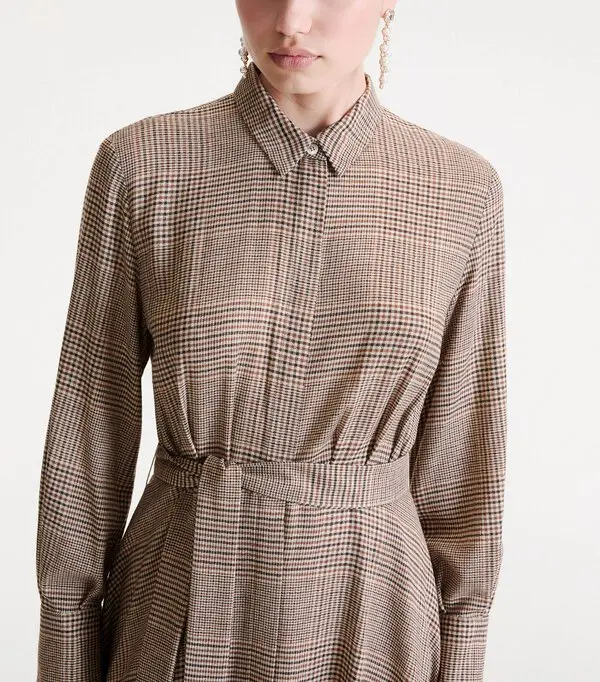Marella Check Maxi Shirt Dress
