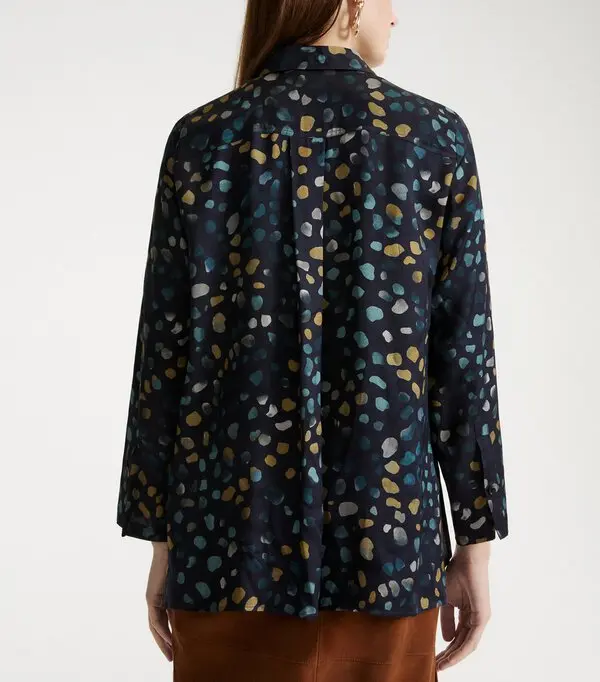 Marella Twill Printed Shirt - Navy