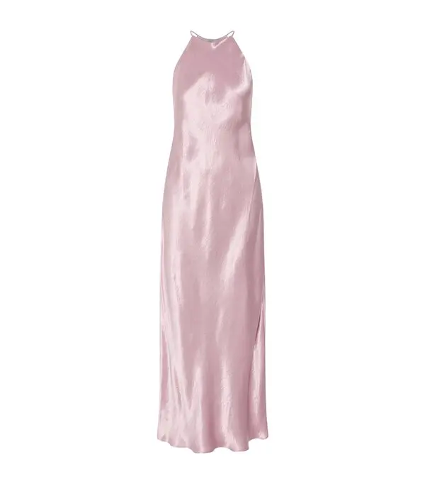 Marella Satin Halterneck Maxi Dress - Pink
