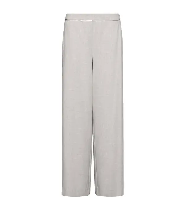 Marella Satin-trim Wide-leg Trousers