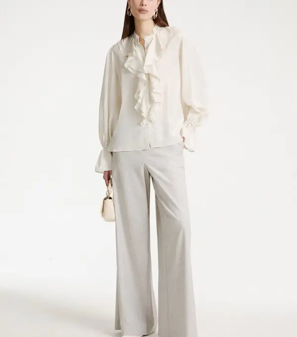 Marella Satin-trim Wide-leg Trousers