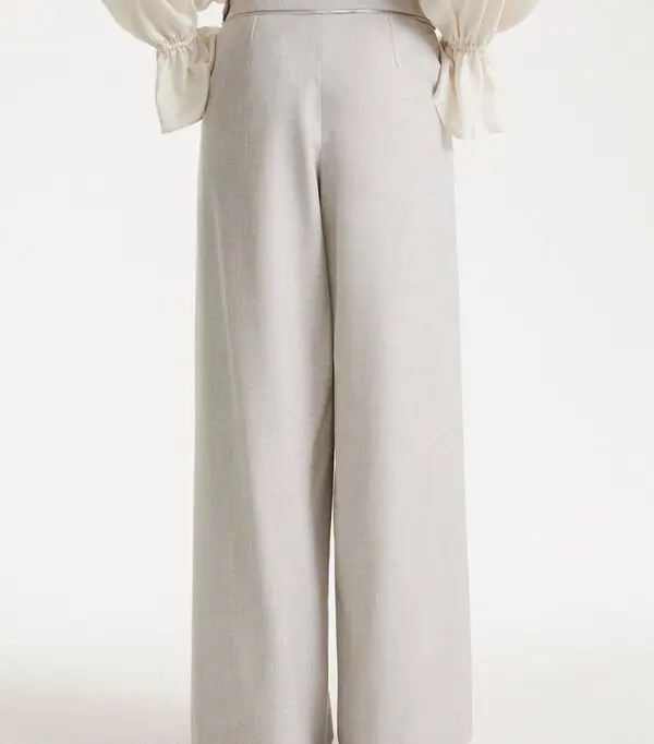 Marella Satin-trim Wide-leg Trousers