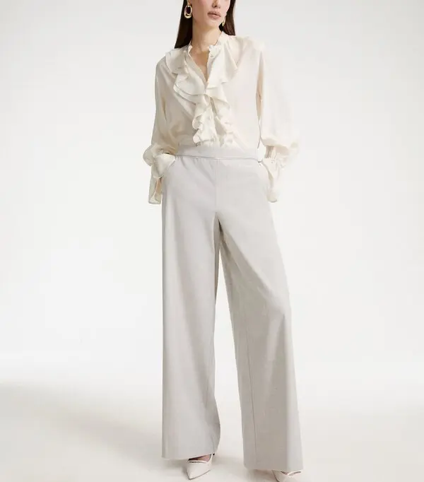 Marella Satin-trim Wide-leg Trousers
