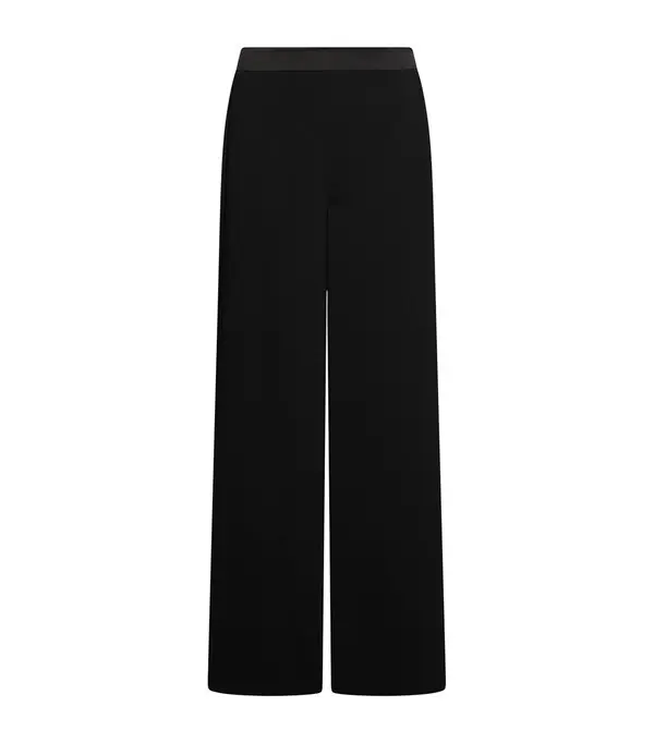 Marella Envers Satin Wide-leg Trousers - Black
