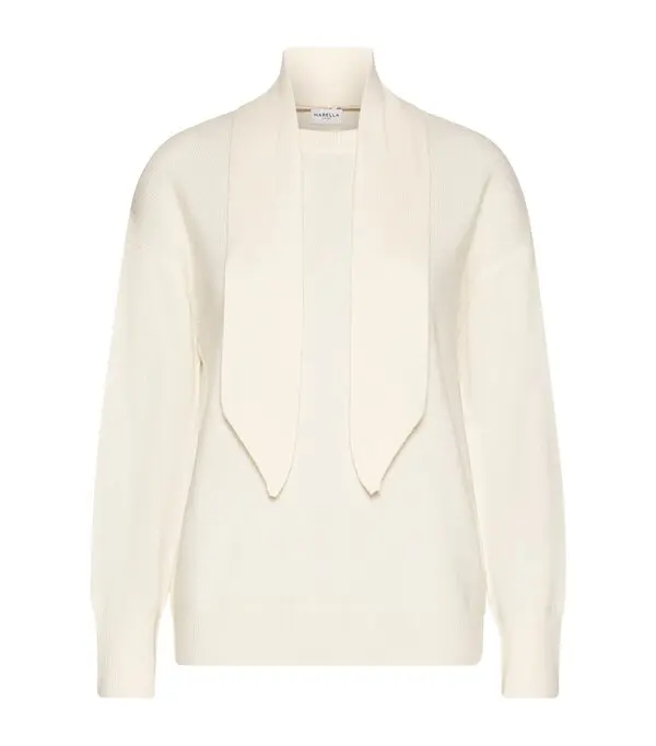 Marella Wool-cashmere Scarf-detail Sweater