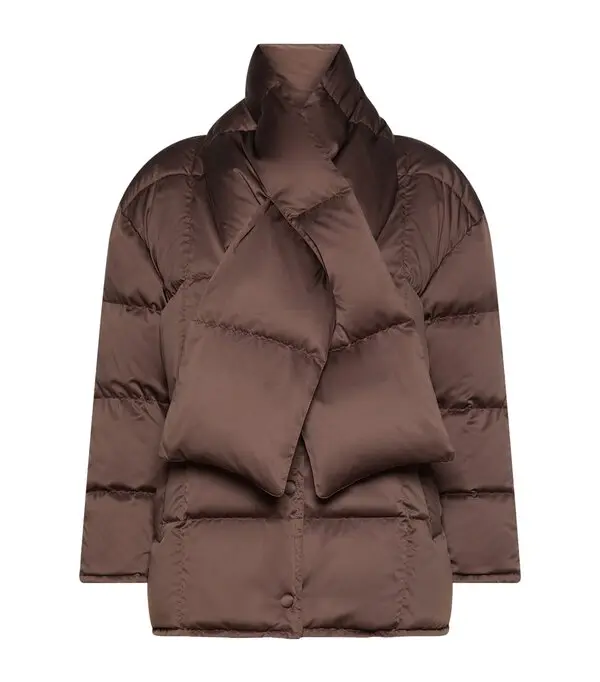 Marella Down Detachable-scarf Quilted Jacket