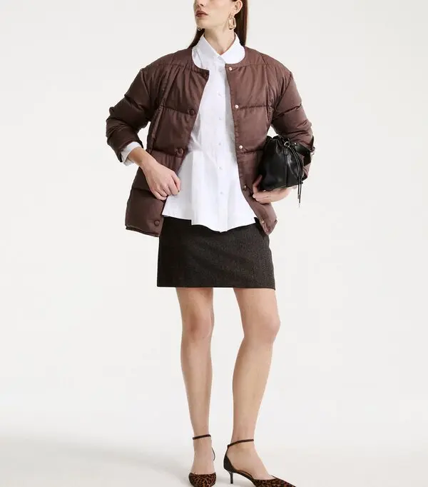 Marella Down Detachable-scarf Quilted Jacket