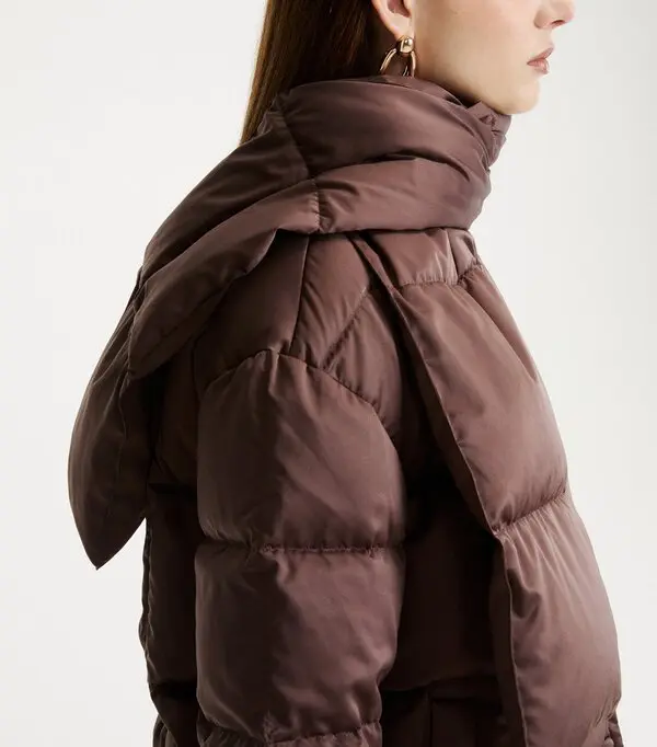 Marella Down Detachable-scarf Quilted Jacket