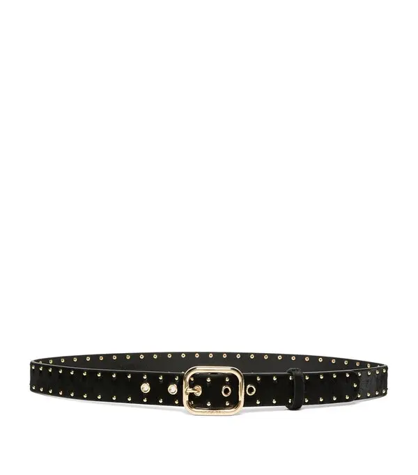 Marella Leather Studded Belt - Black