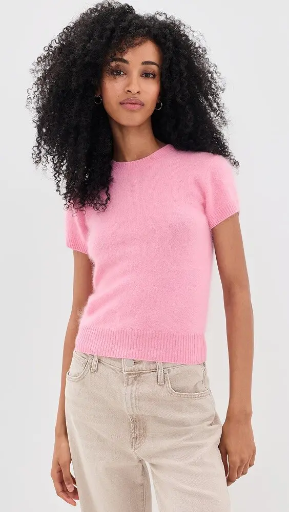 REFORMATION Darcy Brushed Cashmere Pullover - Taffy