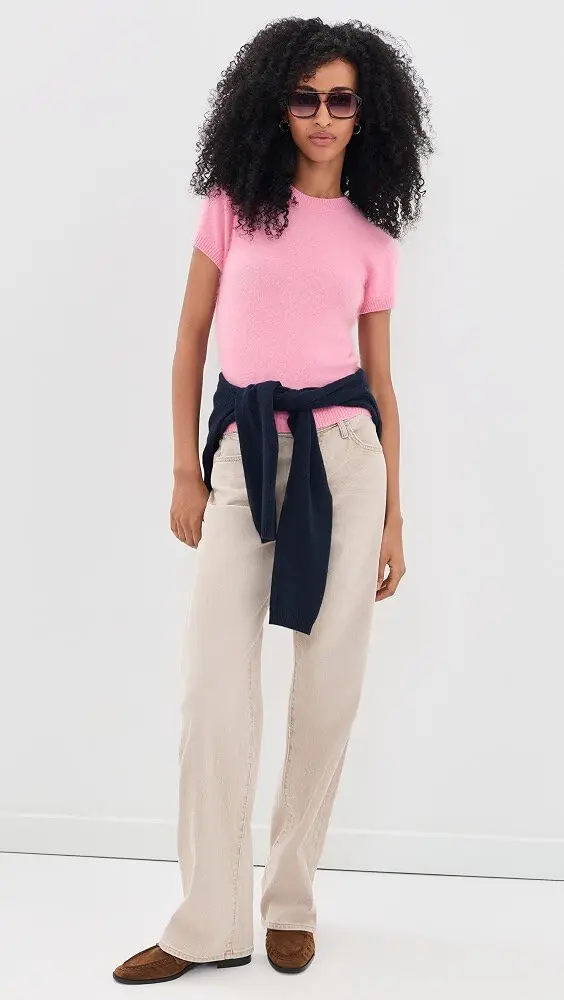 REFORMATION Darcy Brushed Cashmere Pullover - Taffy