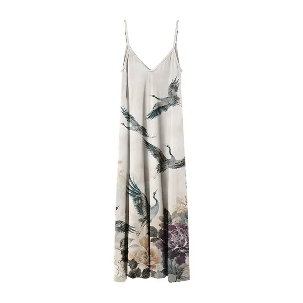 ALOHA FROM DEER Flying Cranes Maxi Dress - Grey