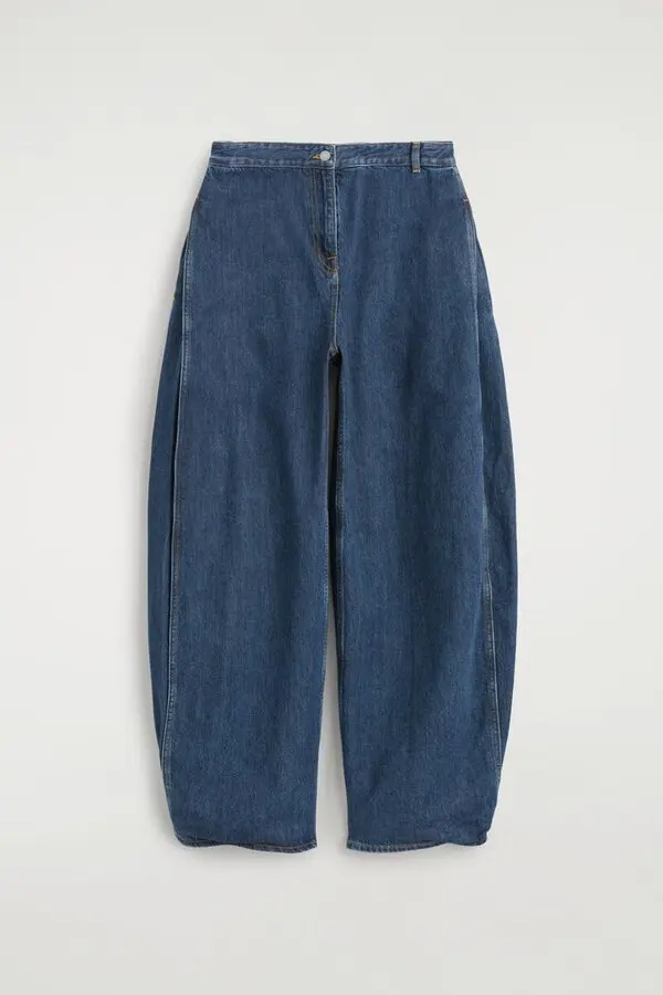 Cos Pleated-panel Denim Barrel-leg Pants