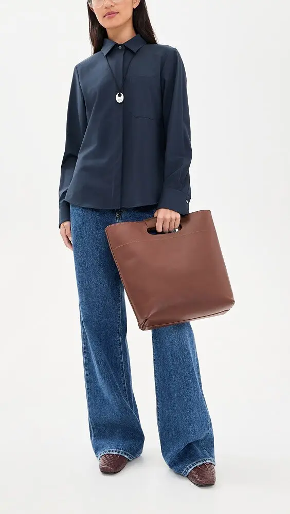 TWP Leather Bucket Bag - Cognac