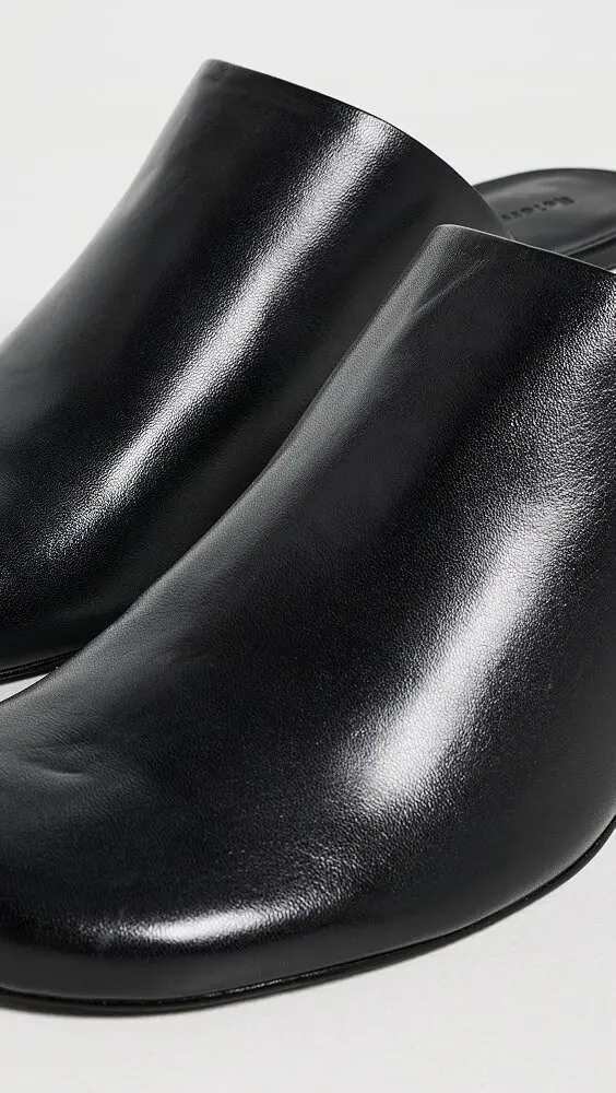 REFORMATION Phadra Heeled Mules - Black Leather