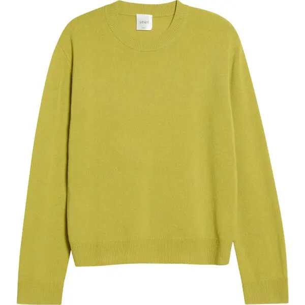 LESET Jesse Wool Crewneck Top - Chartreuse