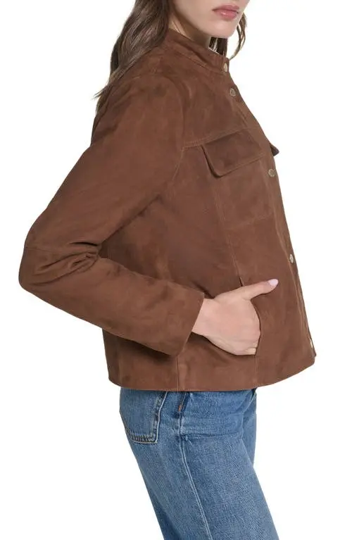 Cole Haan Convertible Collar Leather Jacket