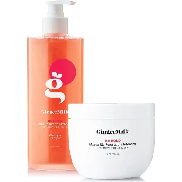 GINGER MILK NATURAL CARE Protein Repair Shampoo And Hair Mask Set For Damaged Hair - None