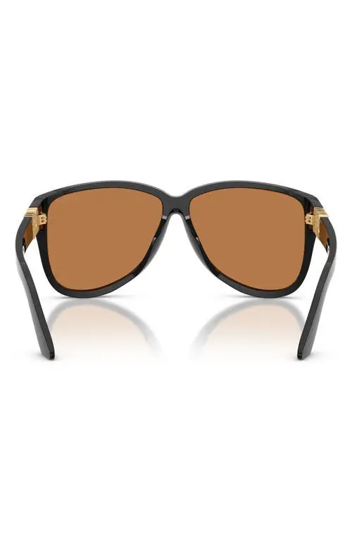 Miu Miu 61mm Pilot Sunglasses - Black/brown