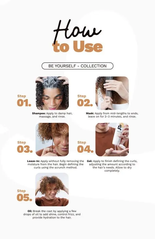 GINGER MILK NATURAL CARE Curl Defining Hair Care Set For Curly Hair