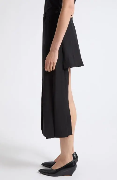 MAISON MARGIELA Pleated Virgin Wool Blend Midi Skirt