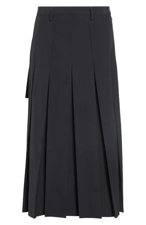 MAISON MARGIELA Pleated Virgin Wool Blend Midi Skirt