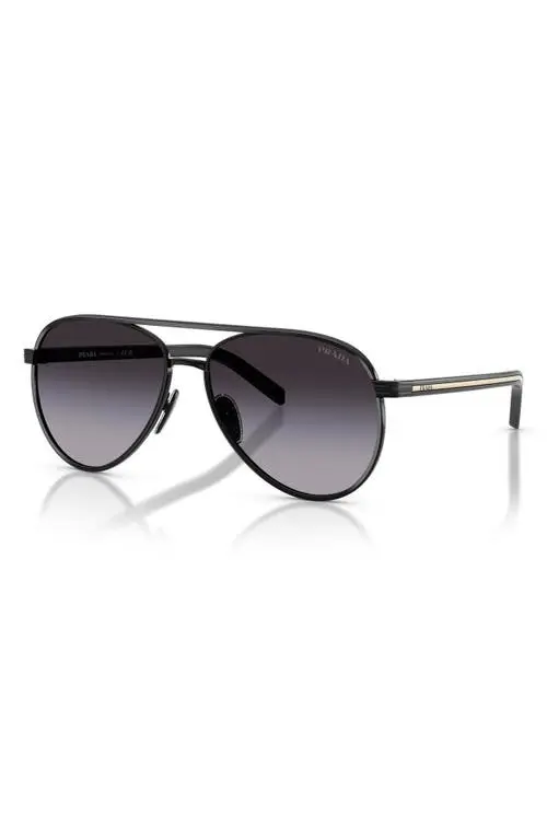 Prada 59mm Pilot Sunglasses - Black/grey Gradient