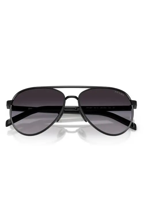 Prada 59mm Pilot Sunglasses - Black/grey Gradient