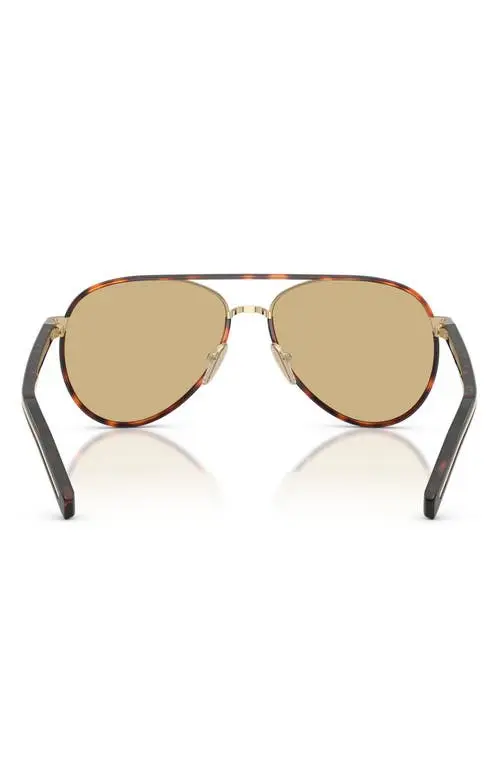 Prada 59mm Pilot Sunglasses - Tortoise Print/gold/yellow
