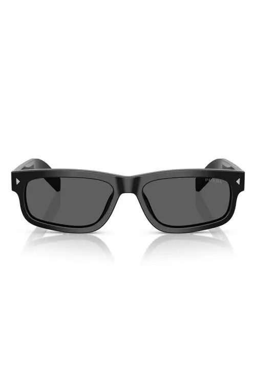 Prada 57mm Rectangular Sunglasses - Dark Grey