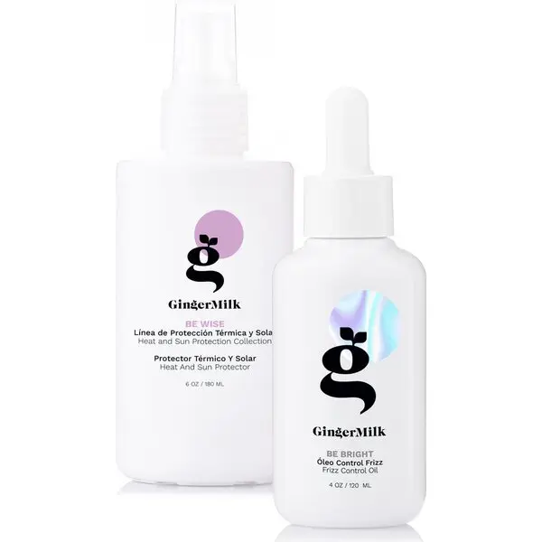 GINGER MILK NATURAL CARE Heat Protectant And Smoothing Oil Set