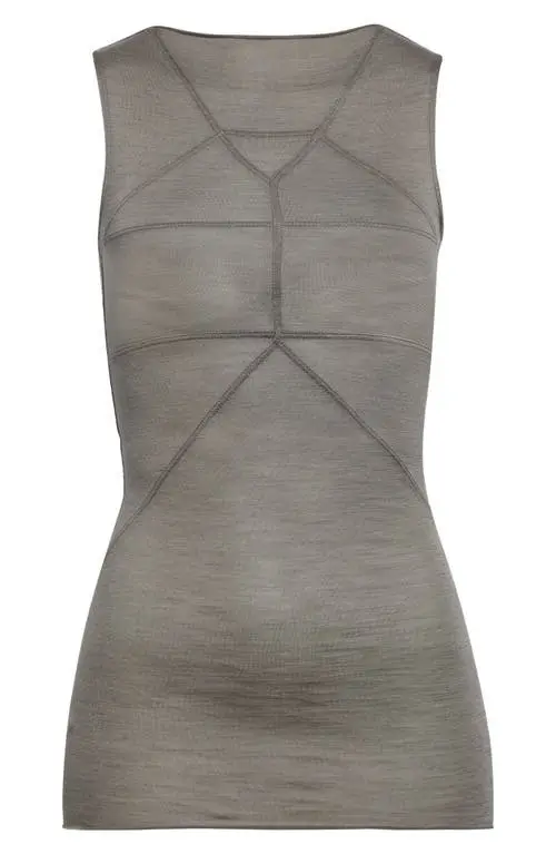 Rick Owens Temple Wool & Silk Tank - Dust