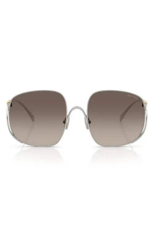 Miu Miu Mu A57s 57mm Gradient Square Sunglasses - Silver/grey Gradient