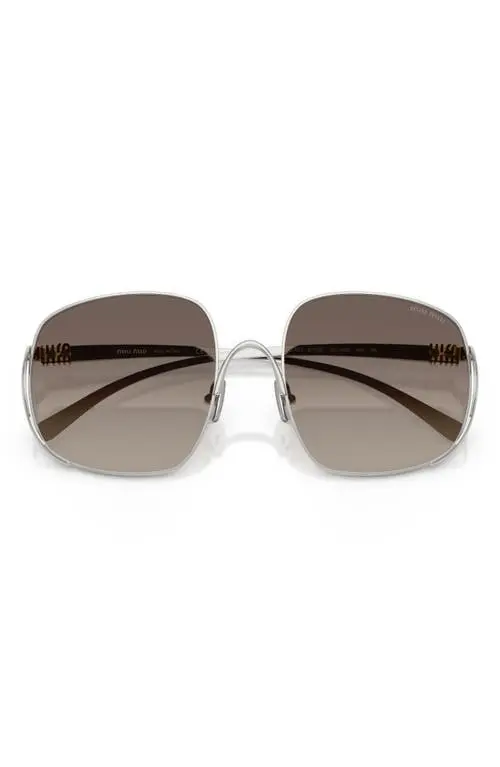 Miu Miu Mu A57s 57mm Gradient Square Sunglasses - Silver/grey Gradient