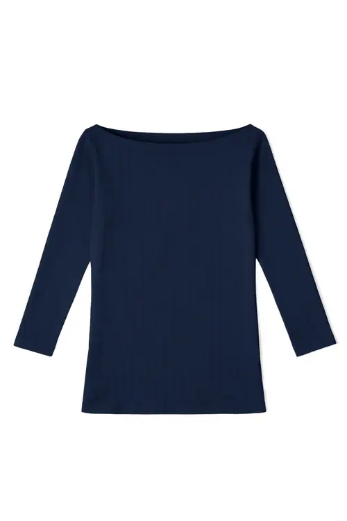 VIR VITA Florence Boatneck Top - Midnight