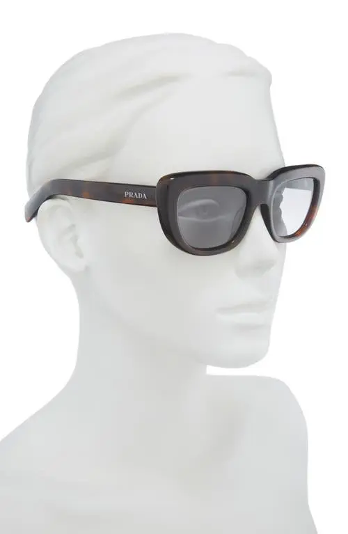 Prada 53mm Rectangular Sunglasses - Tortoise/grey