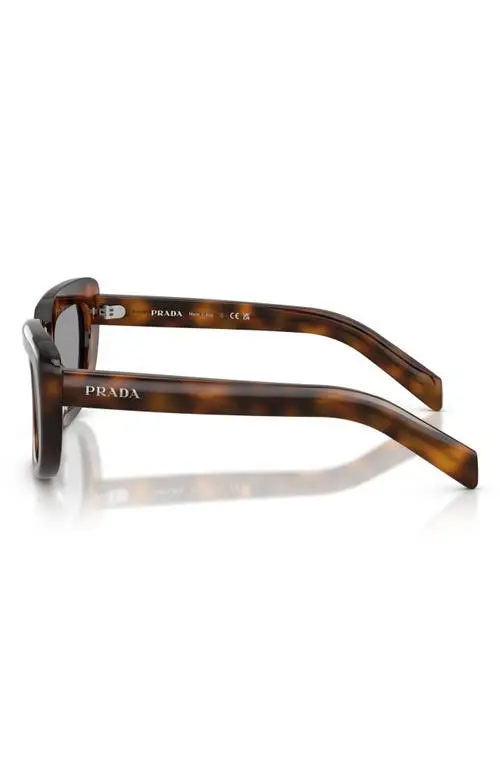 Prada 53mm Rectangular Sunglasses - Tortoise/grey