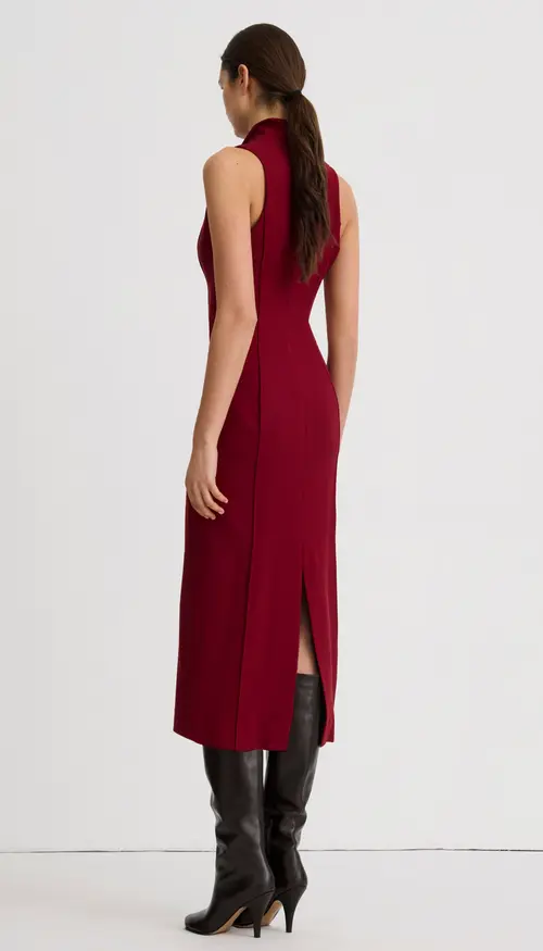 Smythe Funnel Neck Midi Dress