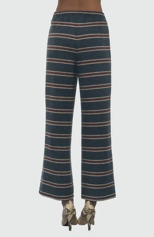 MAUDE CLUB Bradley Striped Wide Leg Knit Pants