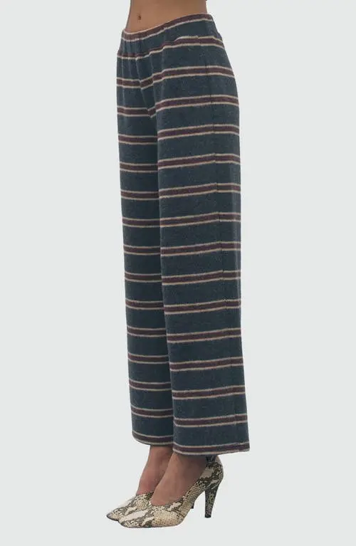 MAUDE CLUB Bradley Striped Wide Leg Knit Pants