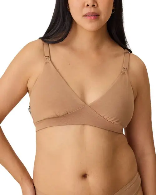 KINDRED BRAVELY Softstretch Cotton Maternity And Nursing Bralette - Buff