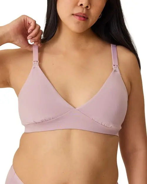 KINDRED BRAVELY Softstretch Cotton Maternity And Nursing Bralette - Lilac Mist